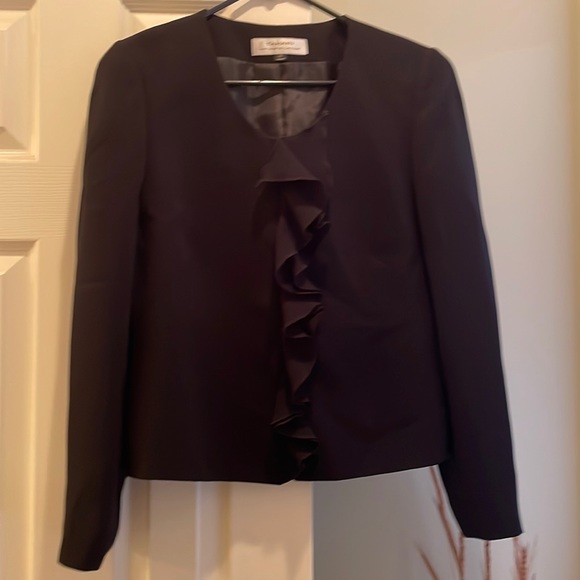 Tahari | Jackets & Coats | Tahari Crepe Ruffled Suit Jacket | Poshmark